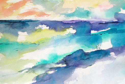 Daily Painters Abstract Gallery: Abstract Seascape 1, an original ...