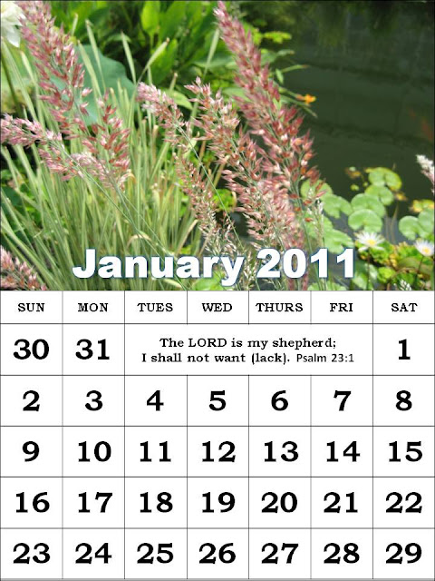 detlaphiltdic: Christian Calendar 2011 with Bible verse