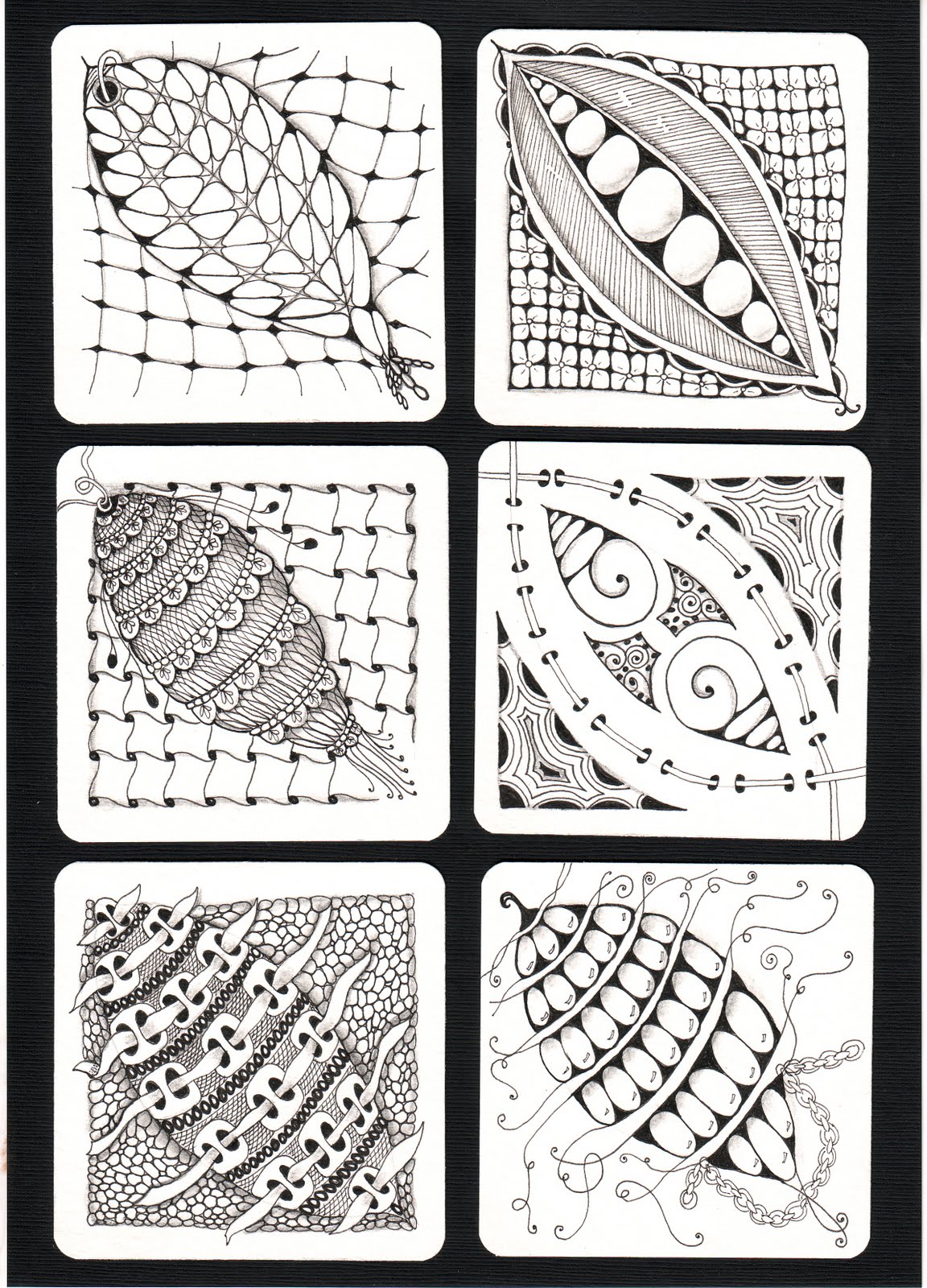 Shelly Beauch: Same string 6 Zentangles