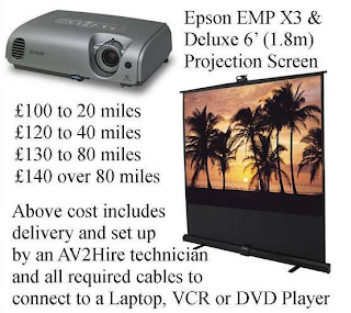 £100 Corporate XGA Data Projector & Screen hire de