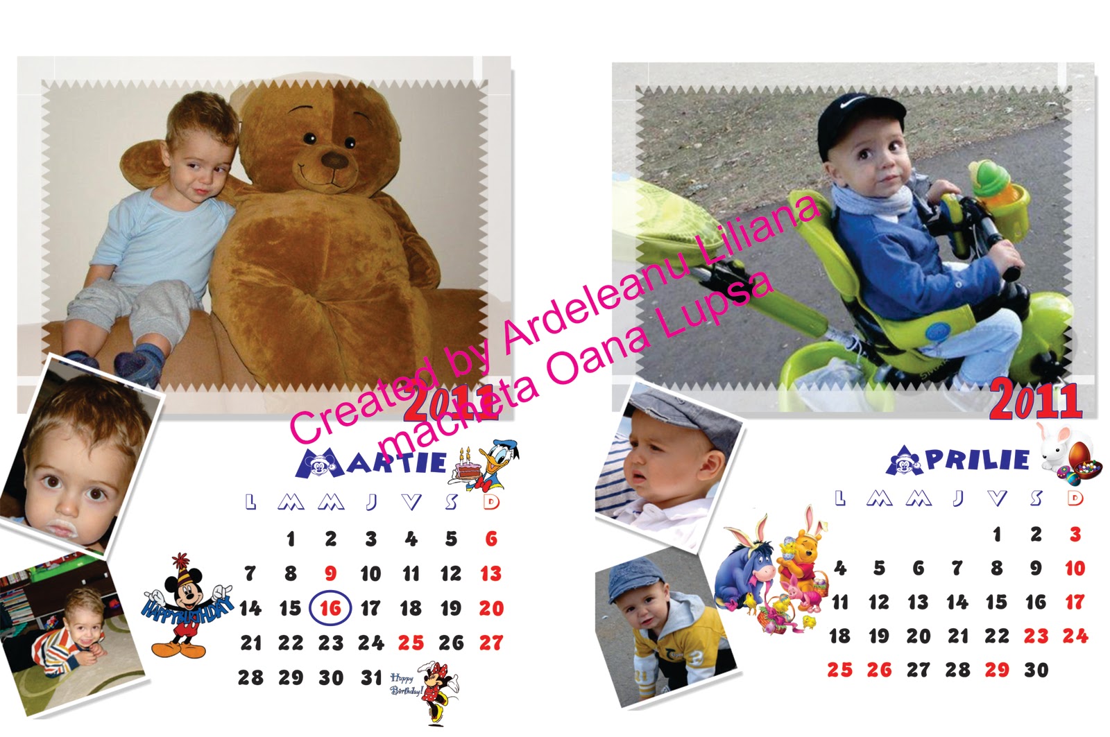 Calendare Personalizate: Calendar de perete Format A3 – 12 pagini+coperta