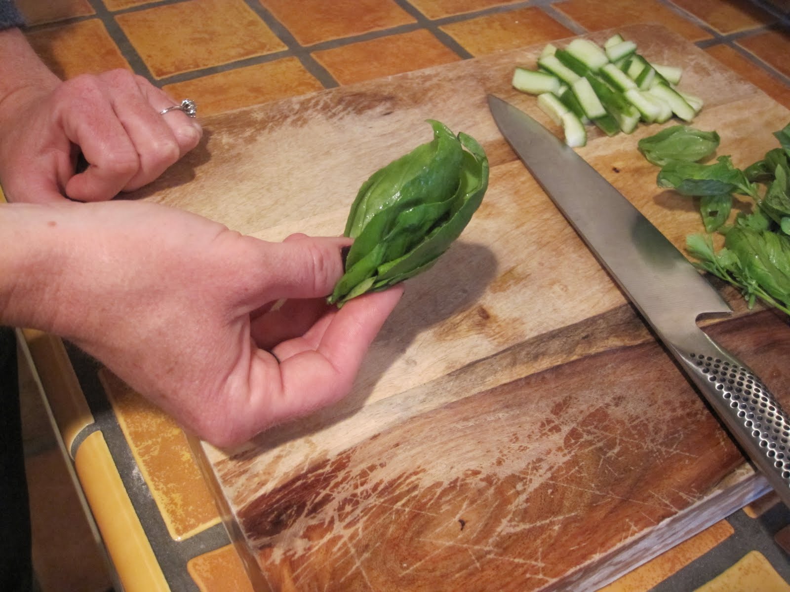 diet schmiet!: A Trick for Chopping Basil