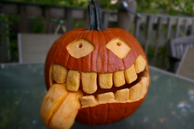 headlights and bright lights: crazy pumpkin carvings