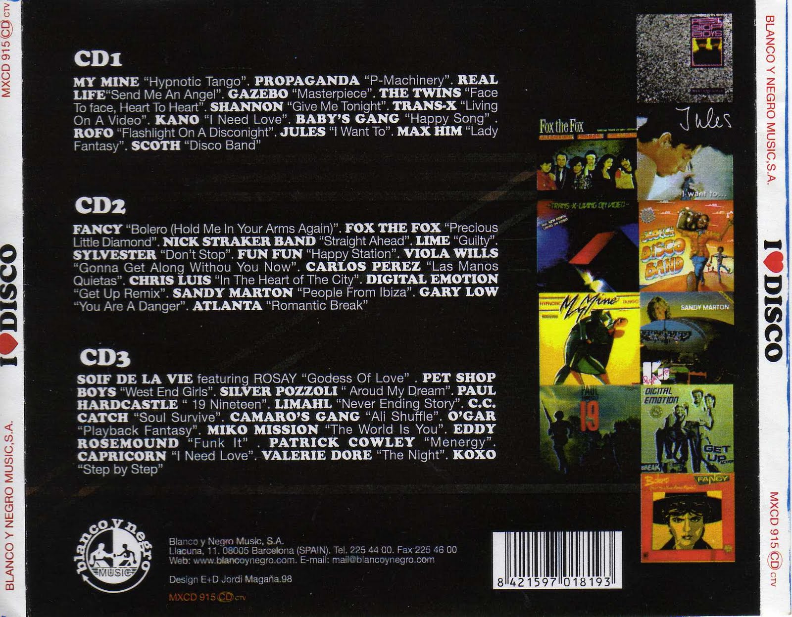 RETRO DISCO HI-NRG: I LOVE DISCO - Vol.1 (3CD Set) 80's italo disco ...