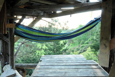 The Best Hut (Tree Bach), Tree House, New Zealand: hammock installed
