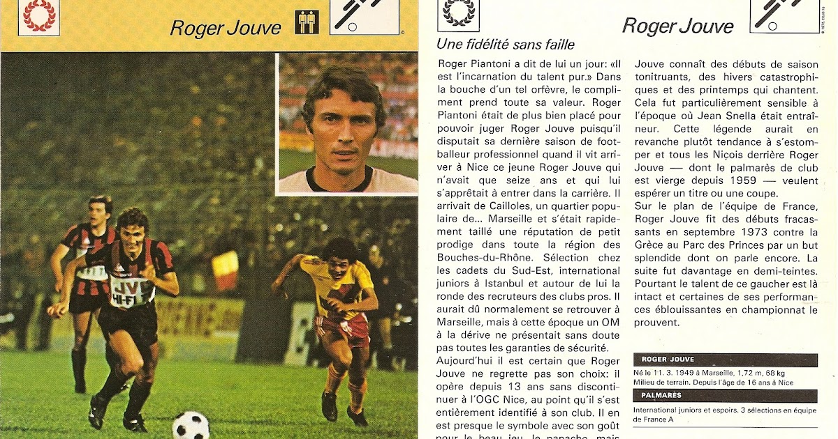 LA FICHE DETAILLEE. Roger Jouve.