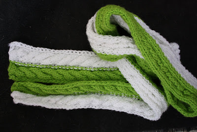 My Favorite Things: Two Color, Cable Knit Scarf