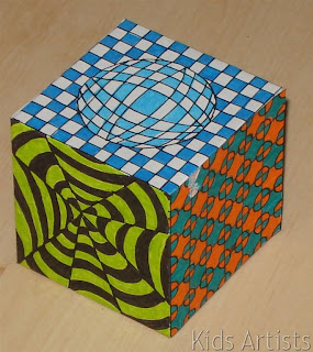 Kids Artists: Op art cube