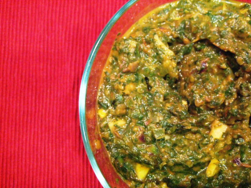 Spinach and Corn (and Paneer) Nu Shaak