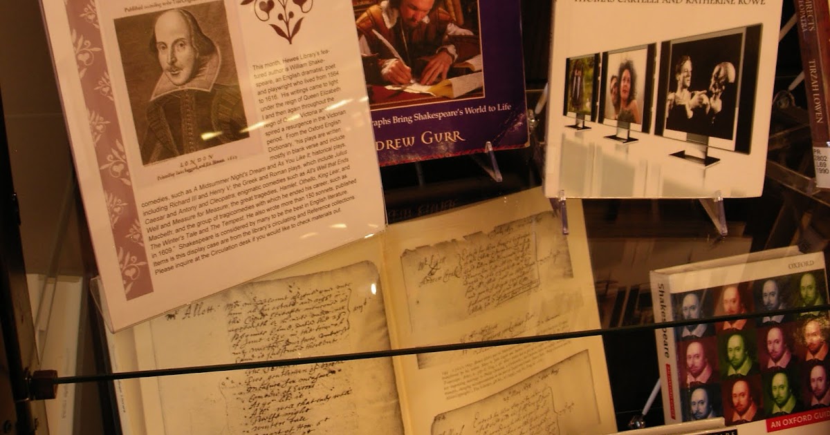 Hewes Library: On Display: William Shakespeare