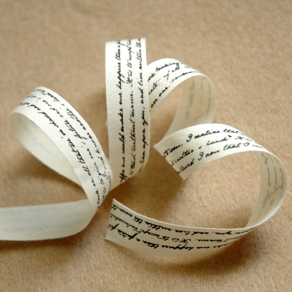 Inagaki's Shop: Cotton Fabric Tape with Black Writing
