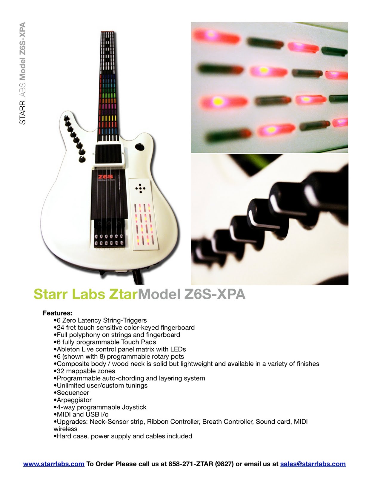 MATRIXSYNTH: Starr Labs 2010 Ztar MIDI Guitar Controllers