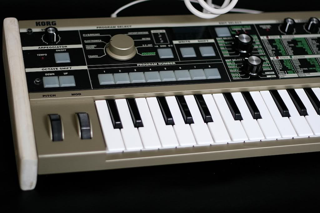 MATRIXSYNTH: Custom Korg Microkorg With Whitewash Wood Panels