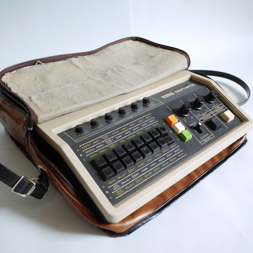 MATRIXSYNTH: Korg KR55 Drum Machine 1979 with Original Bag