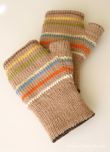 Reversible Fingerless Mittens