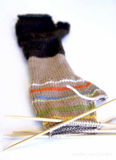 Reversible Fingerless Mittens