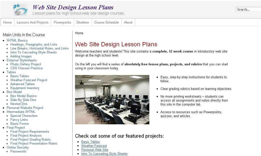 Educational Technology Guy: Free Lessons for High School Web Design Classes