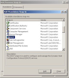 Domain Network Systems (DNS) Information: Add DHCP Snap-in to mmc