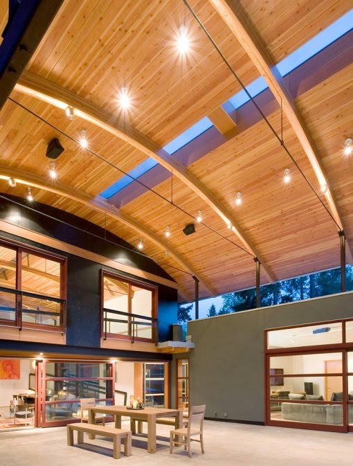 Modern Minimalist House with Arched Metal Roof Design ~ Home Designs