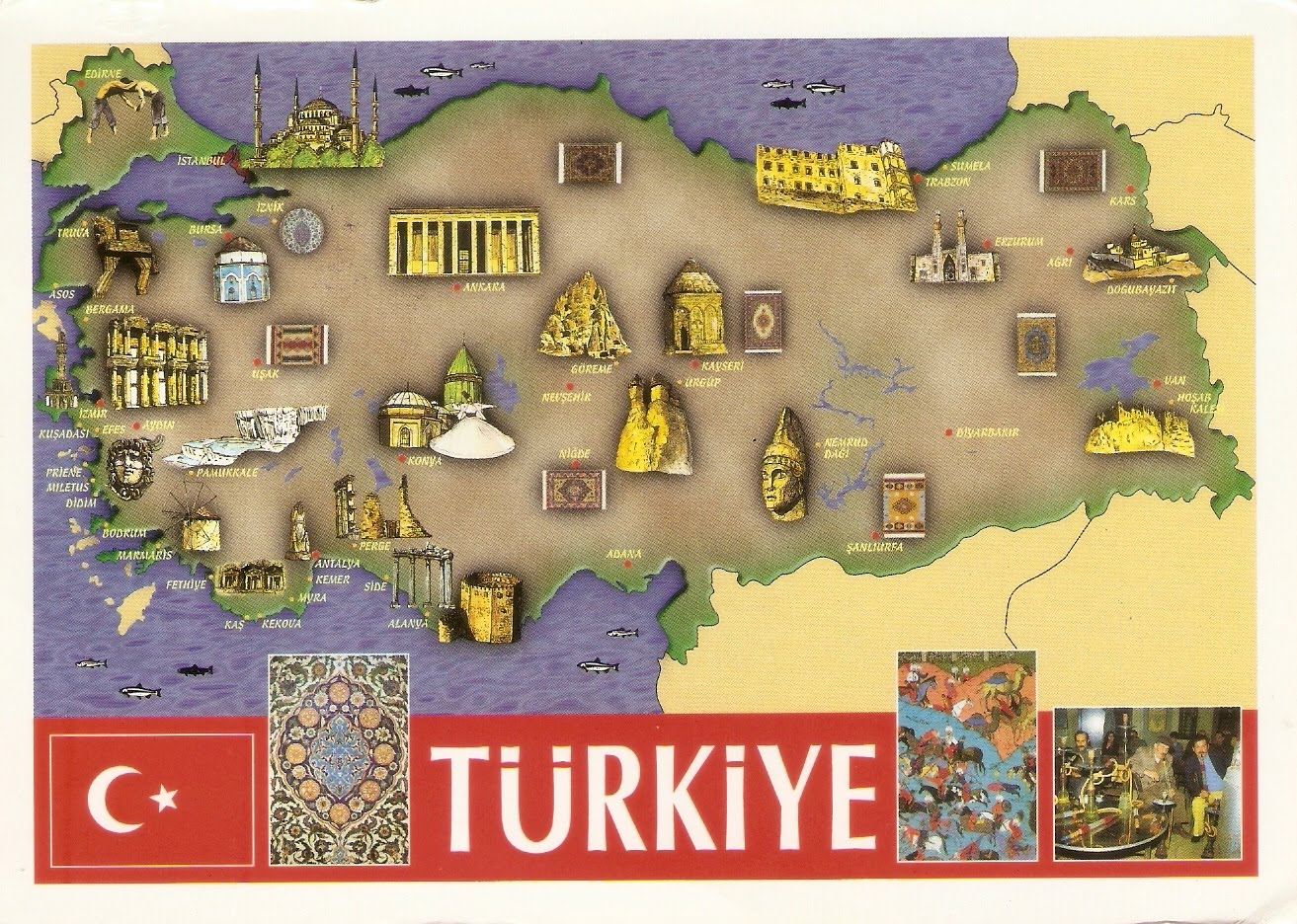 Postcard A La Carte: Turkey - Map postcard