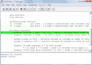 Organizar para ser GRANDE.: Acucobol básico - depurador