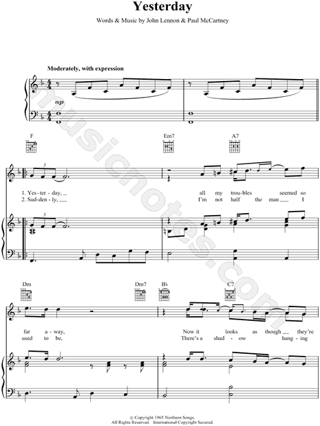Analysis[Yesterday]: Yesterday[The Beatles]