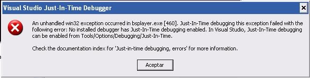 Visual Studio ERROR de depuración (Just-In-Time Debugger) | ICCweb