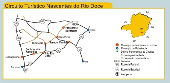 Nascente do Rio Doce: Mapa: