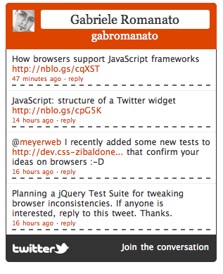 CSS: styling a Twitter widget | onwebdev