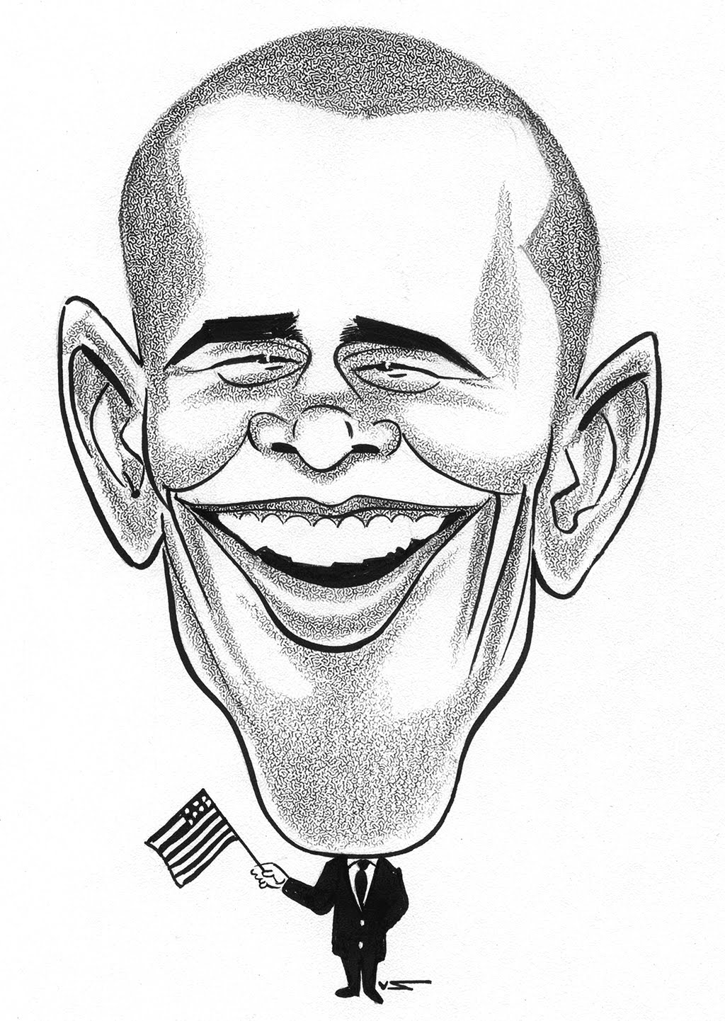 Vikas Sabnis' Cartoon Gallery: Caricature of US President: Mr. Barack Obama