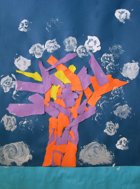 My Adventures In Positive Space: Mixed Media Autumn Trees