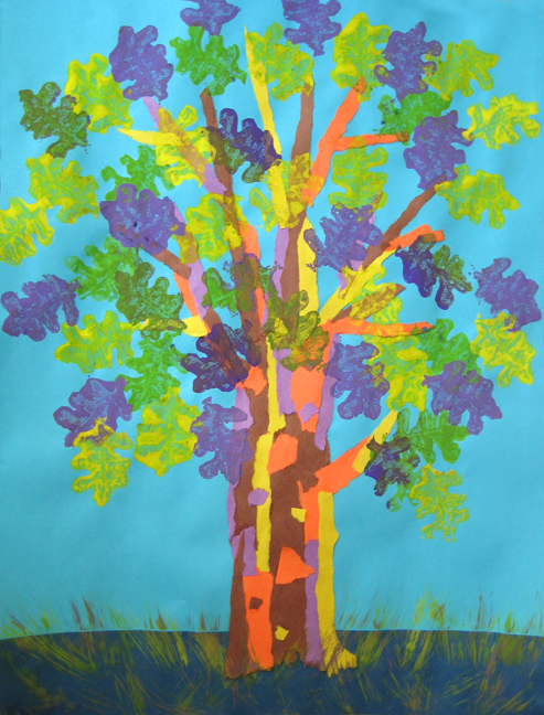 My Adventures In Positive Space: Mixed Media Autumn Trees