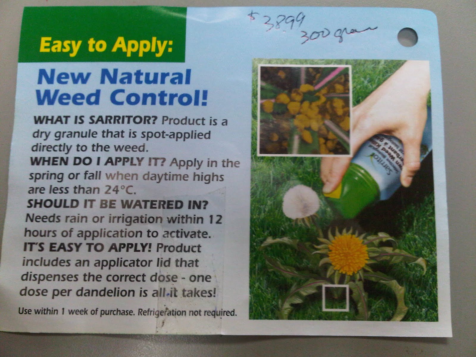 Turf King- Hamilton- Lawn Care: Sarritor Dandelion Weed Killer