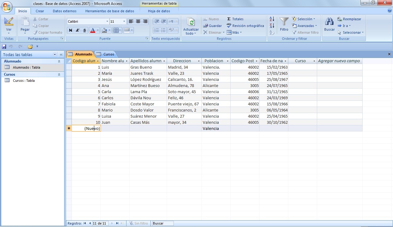 Administración de datos: Modificar tablas de datos y propiedades de los ...