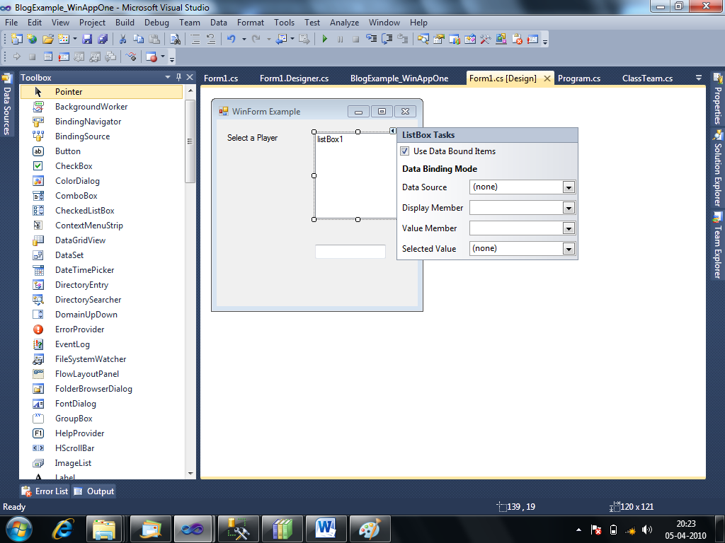 Dot Net Tips And Tricks C C Sharp Tips And Tricks How To Bind A Lisbox