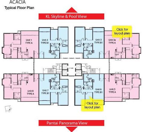 Bangsar South - The Park Residences: ACACIA Floor & Layout Plan