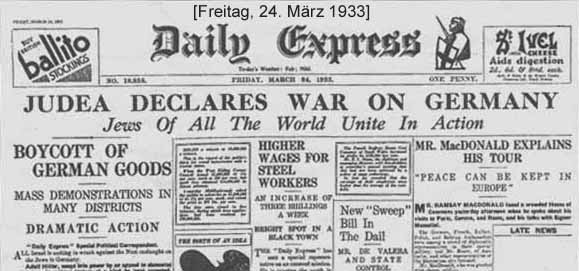 s o s: 1933: World Jewry Declares War On Germany