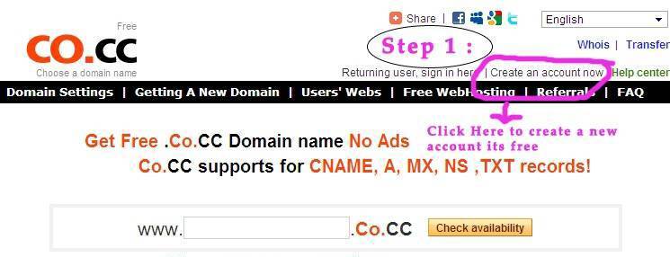 Free Domain Name Using Co.CC | Web X Programming