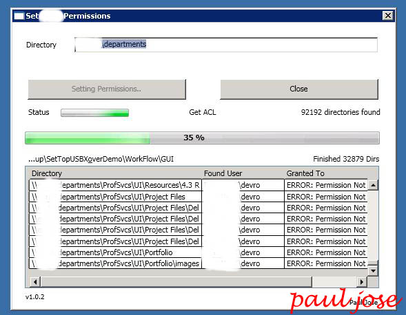 on error goto beginning:: wpf: Setting folder permissions on NetApp server. on error goto beginning:: wpf: Setting folder permissions on NetApp server.