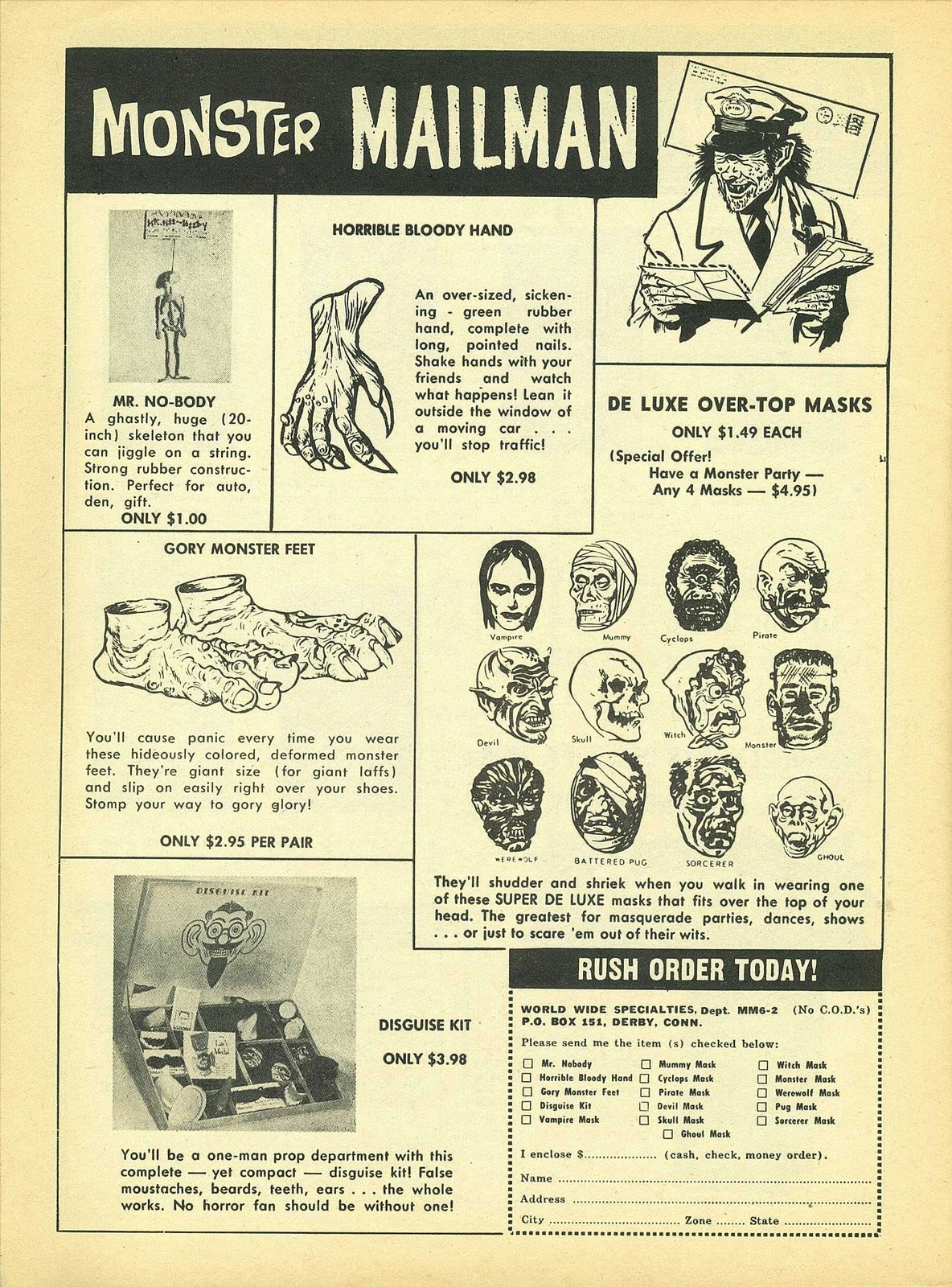 Topstone Halloween Mask Ads - Mad Monsters Magazine (1963) | Blood ...