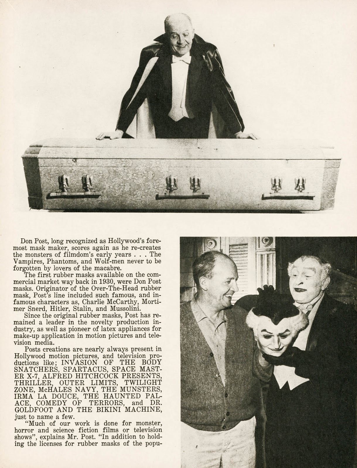 Don Post Studios Article - Modern Monster April 1966 | Blood Curdling ...