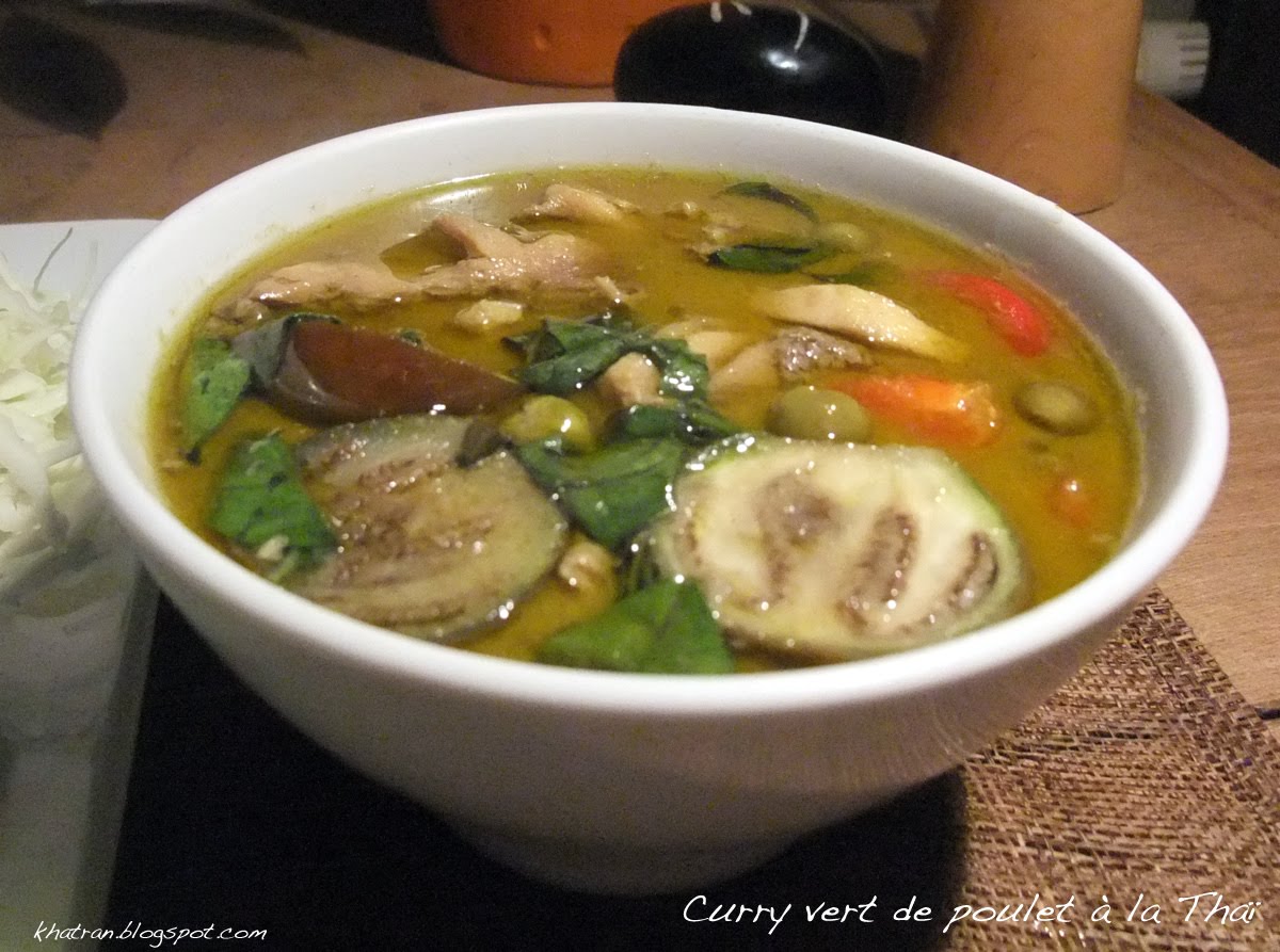 Curry vert de poulet à la Thaï