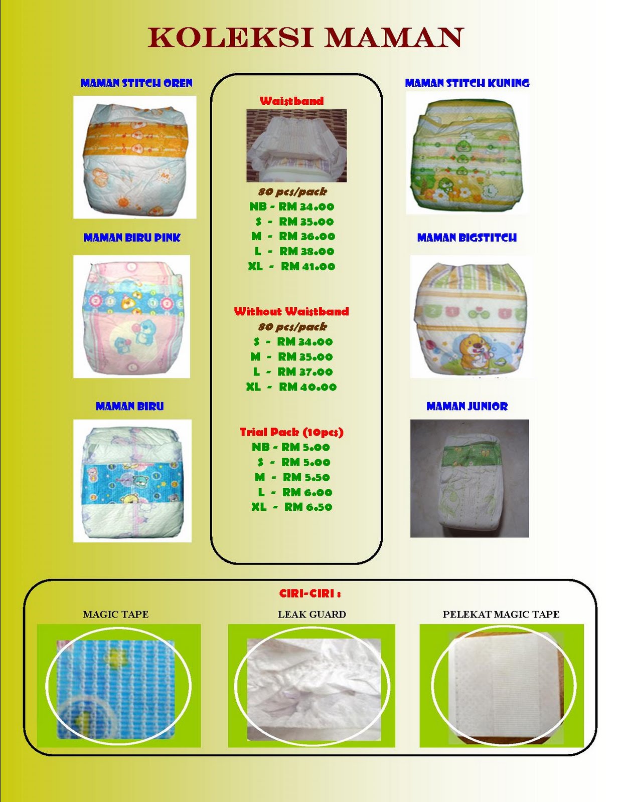 Diapers Import: Diapers Jenama Maman