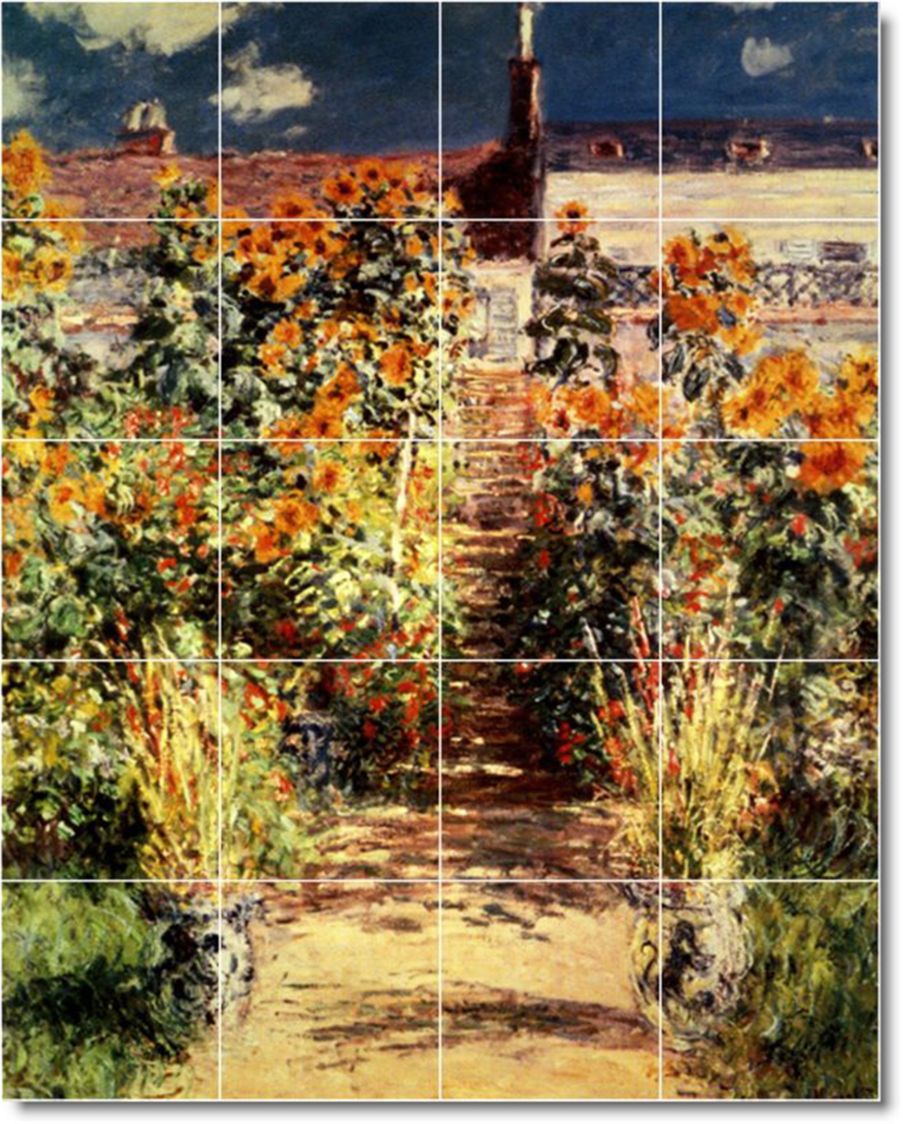 Garden Scene Tile Murals
