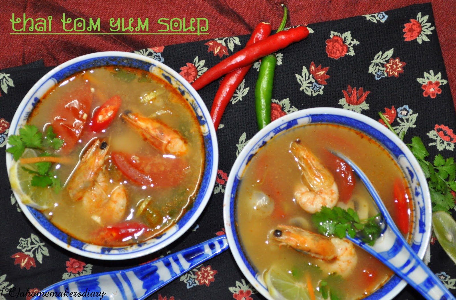 Tom Yum Goong (Hot n Sour Thai Prawn Soup) - A Homemaker's Diary