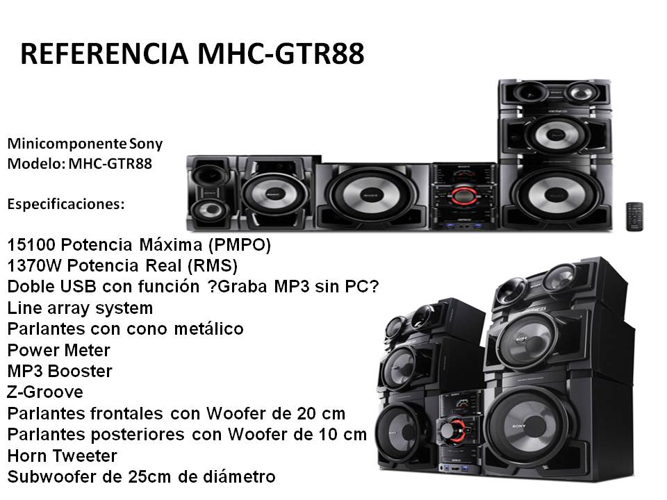 ELECTRODOMESTICOS J.E: MHC-GTR 88