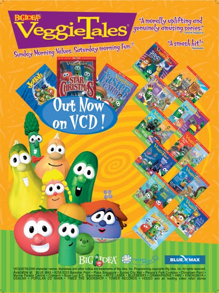 kinji's Sky: BlueMAx Veggie Tales VCD Ad (Singapore)