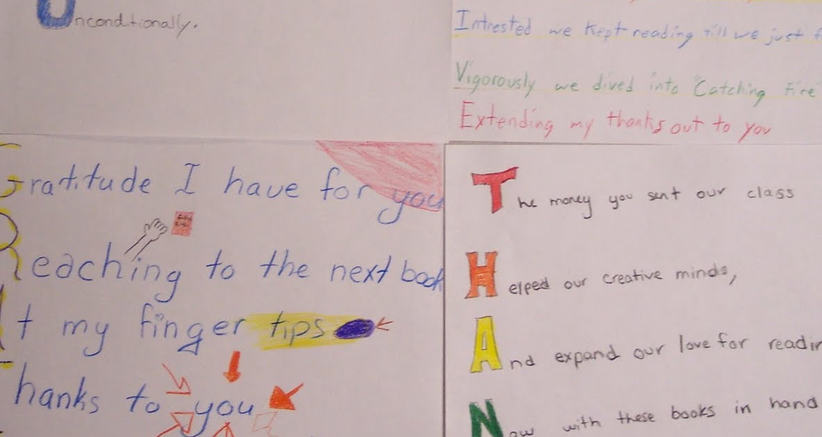 Welcome to Mrs. DeRaps's Online Class!: Thank-You Acrostic Poems