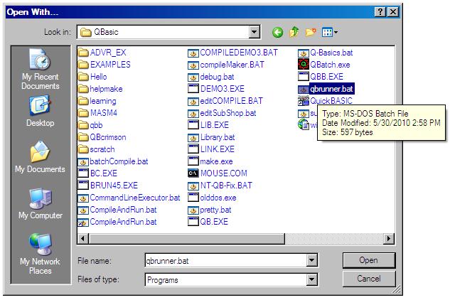 QB45 Lives!: Run Your .BAS Files in Windows Explorer