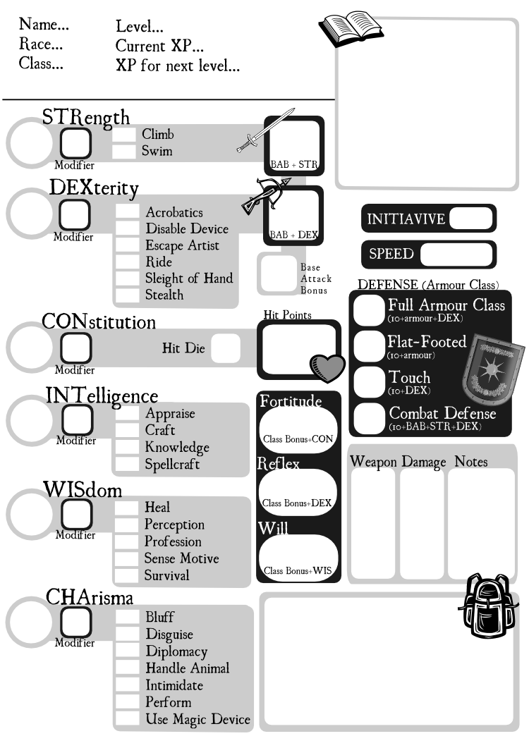 Pathfinder Alternate ("Easy") Sheet, take II